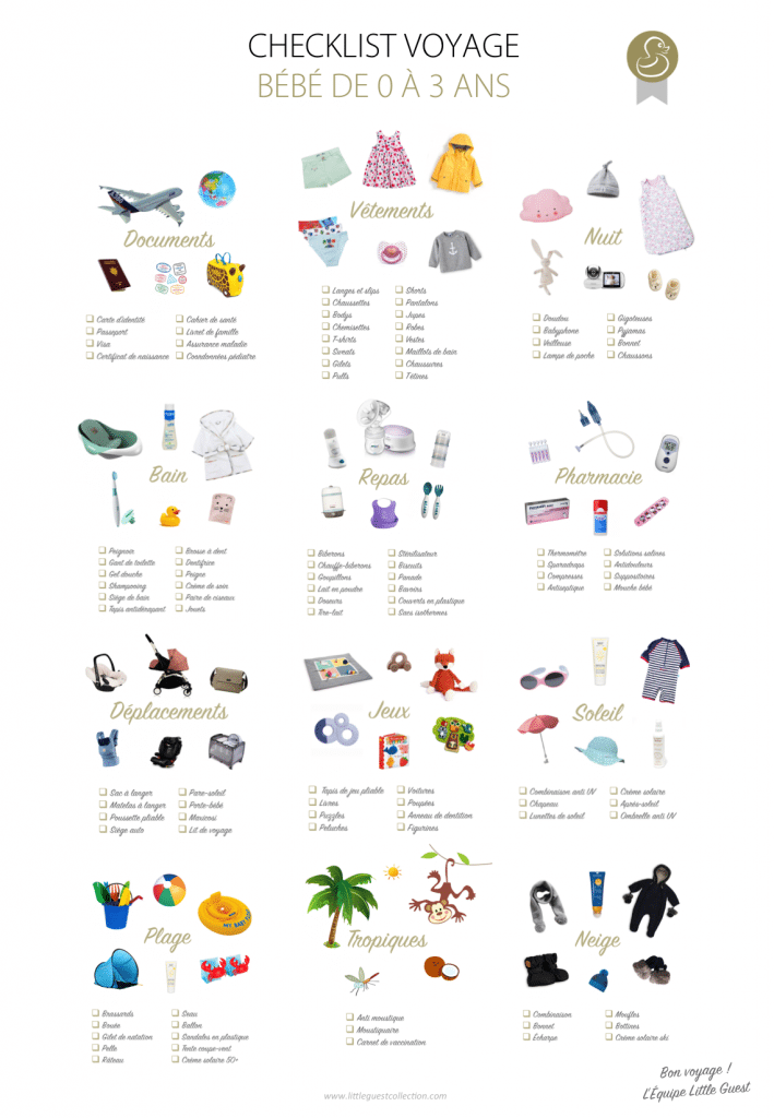 Checklist voyage : bébé de 0 à 3 ans - Little Guest